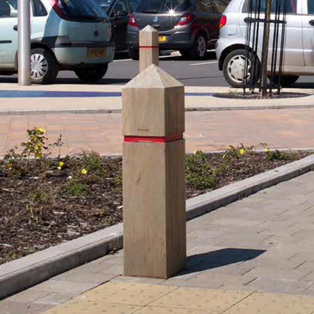 Circular Timber Bollard with Rounded Top - Rhino Security